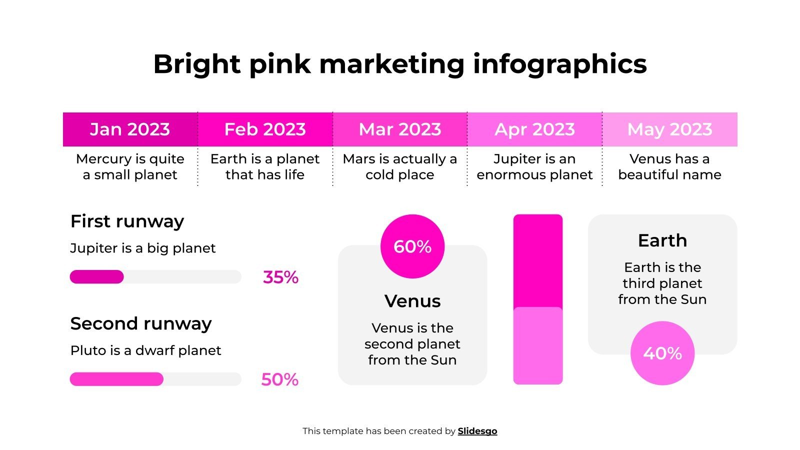 Bright Pink Marketing Infographics | Google Slides & PPT