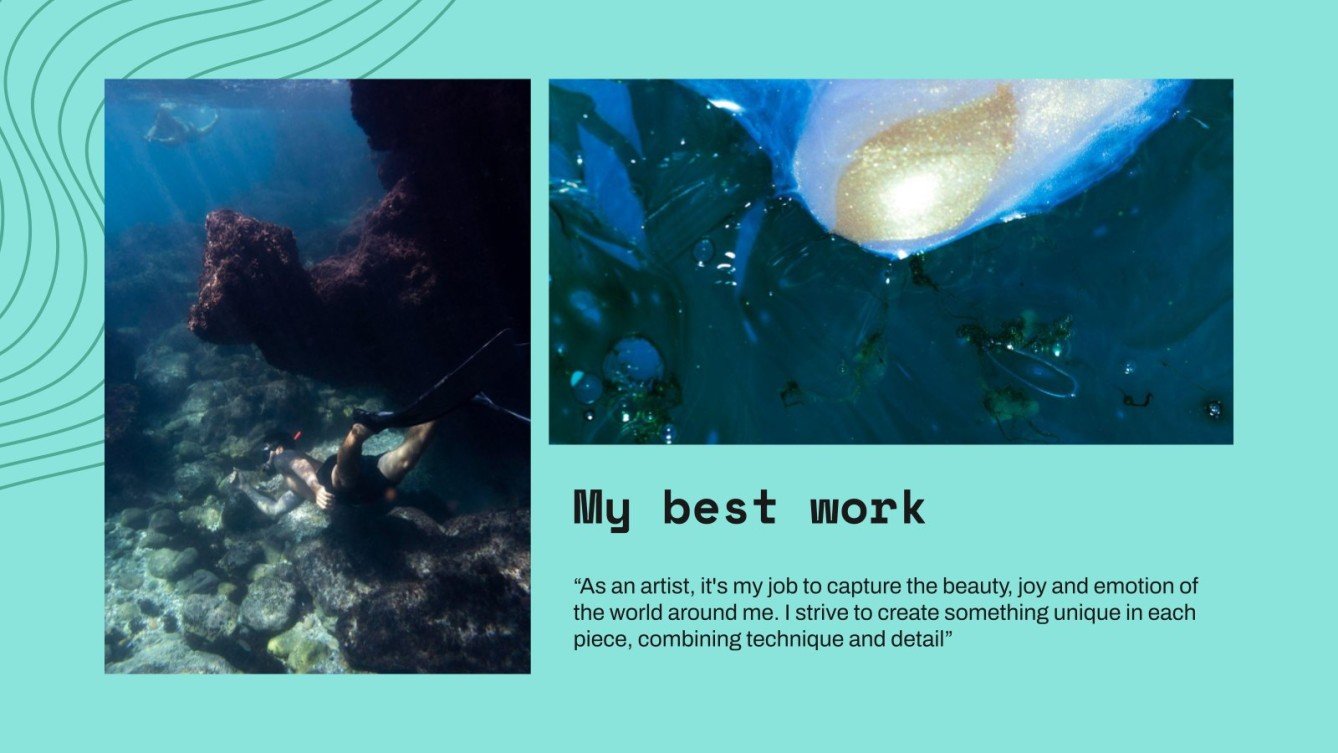 Aquatic Awe Portfolio | Google Slides & PowerPoint