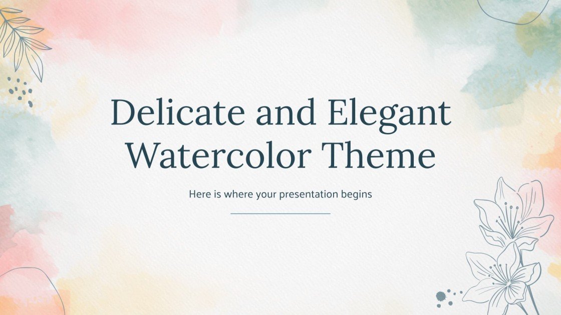Delicate and Elegant Watercolor Theme | Google Slides & PPT