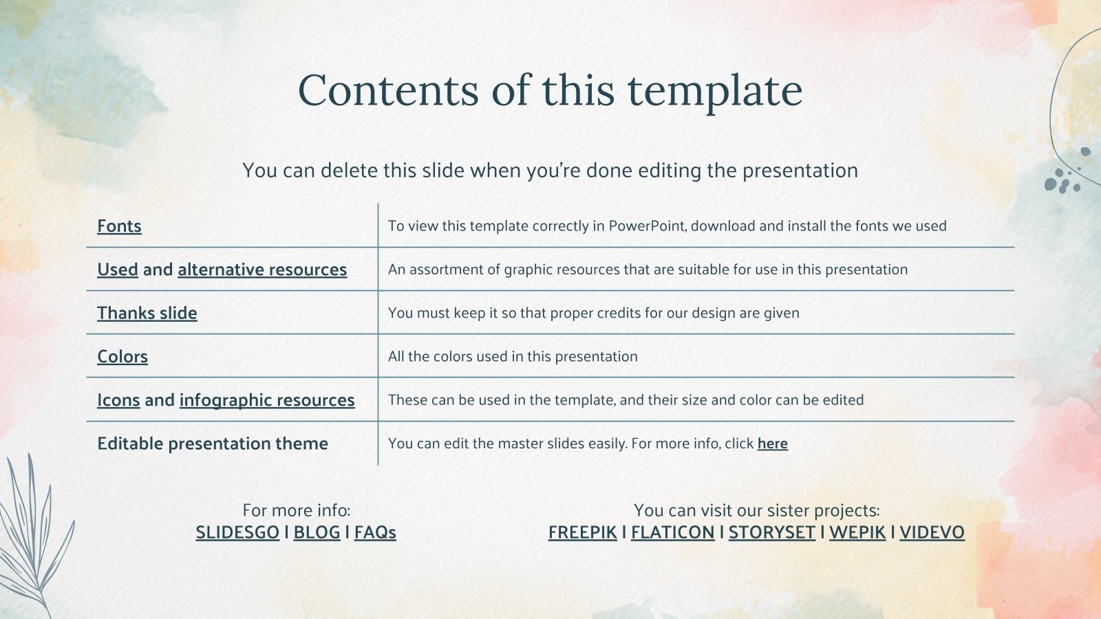 Delicate and Elegant Watercolor Theme | Google Slides & PPT