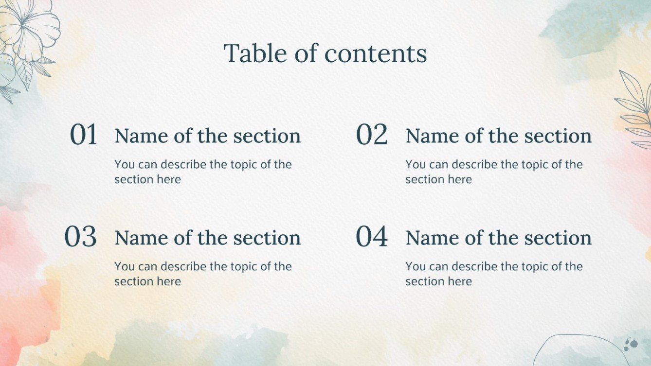 Delicate and Elegant Watercolor Theme | Google Slides & PPT
