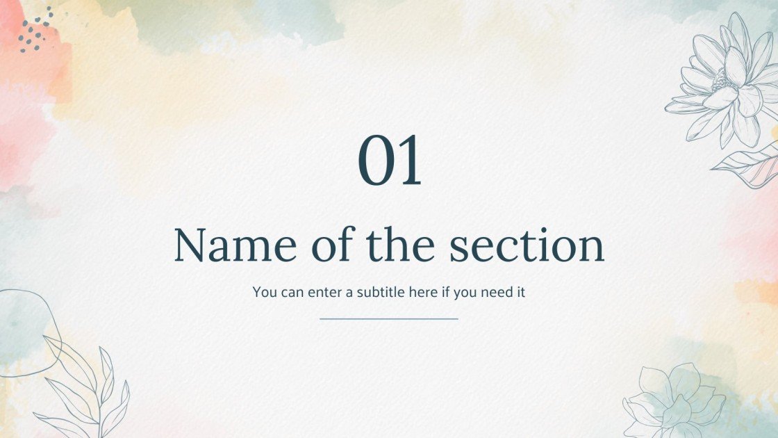 Delicate and Elegant Watercolor Theme | Google Slides & PPT