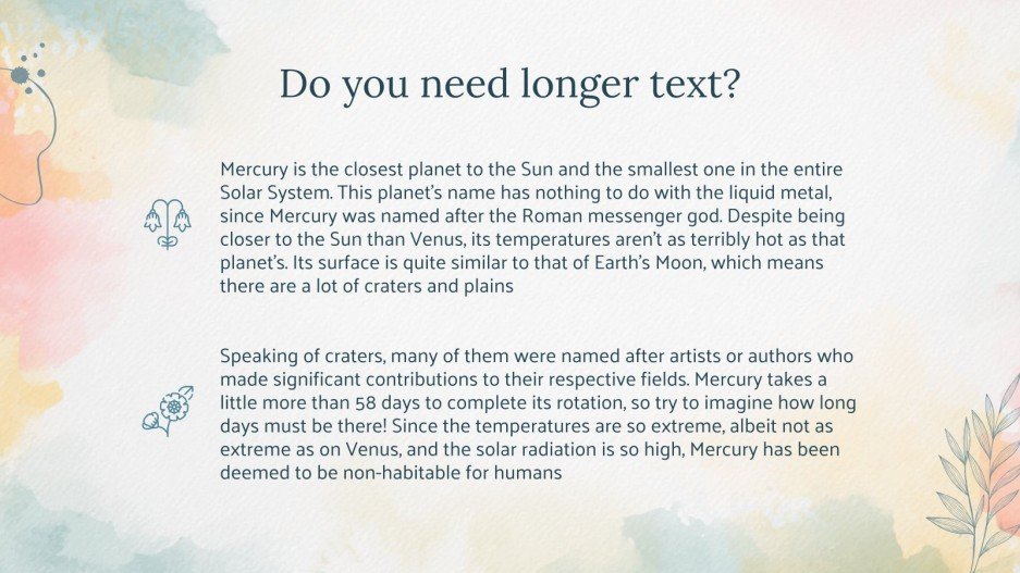 Delicate and Elegant Watercolor Theme | Google Slides & PPT