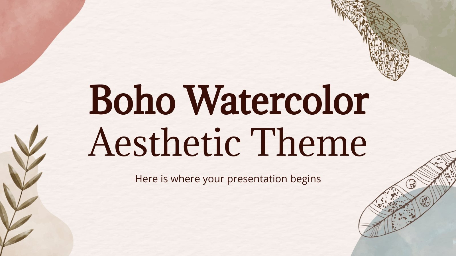 Boho Watercolor Aesthetic Theme | Google Slides & PPT