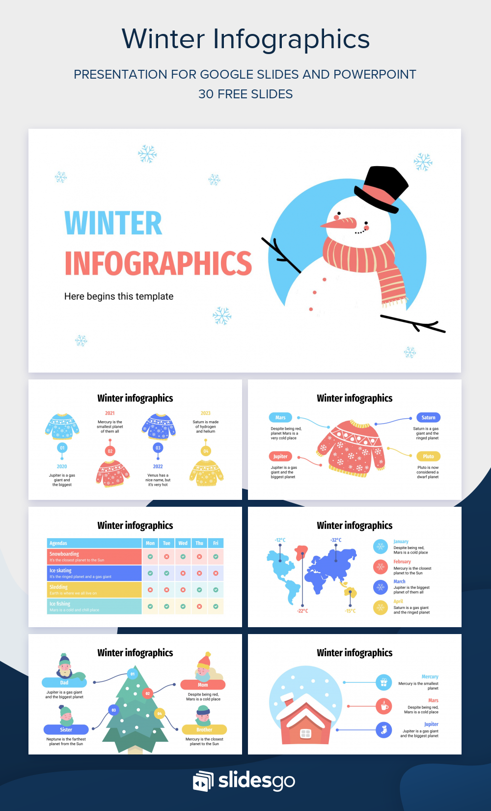 Winter Infographics | Template for Google Slides & PowerPoint