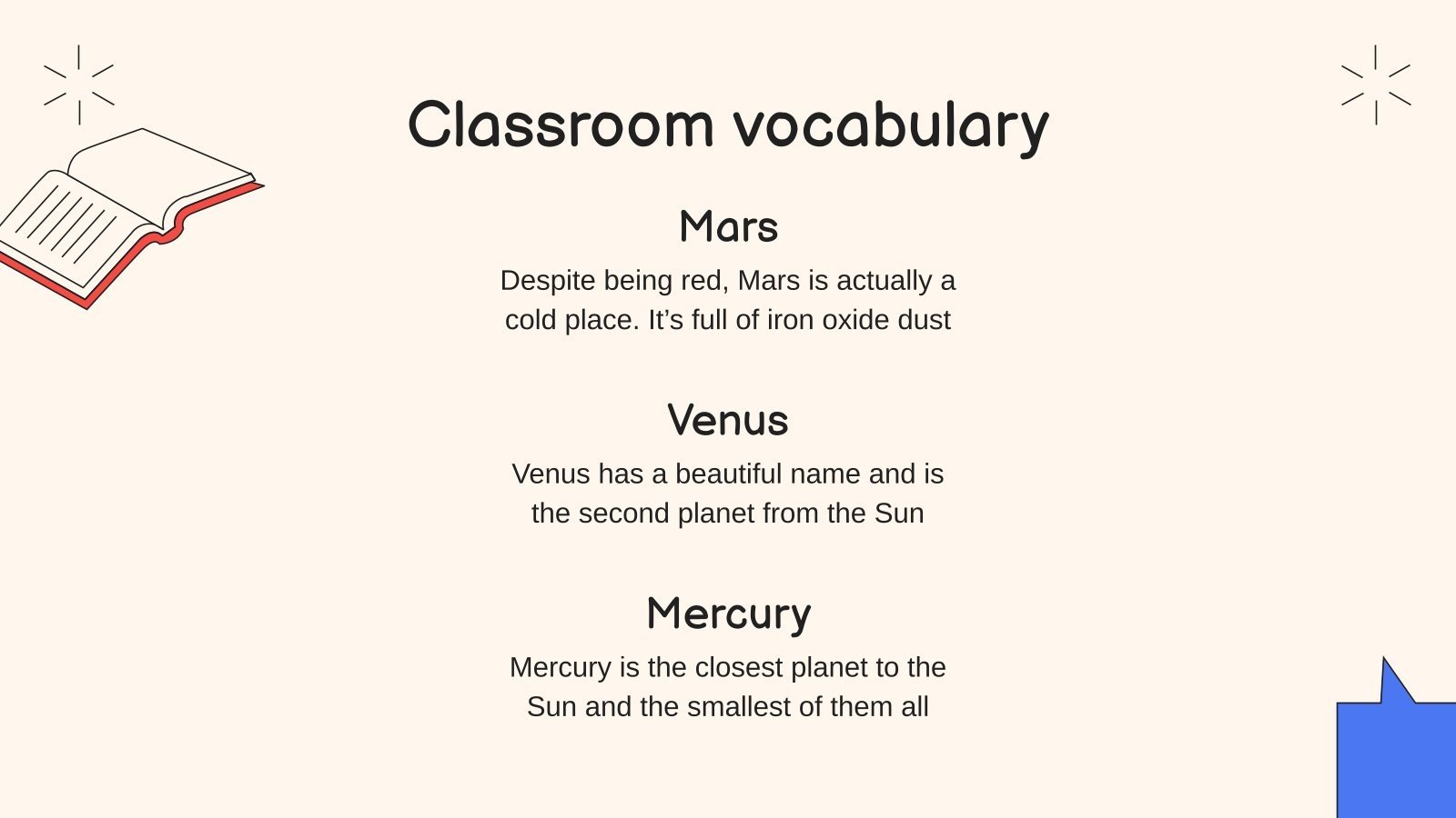 Subjects and Classroom Vocabulary - French - 6th Grade
