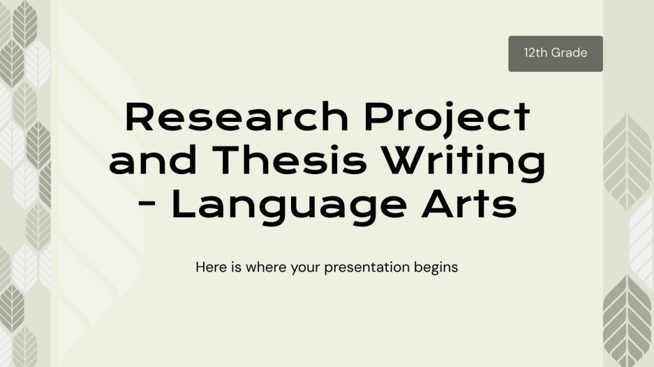 Research Project and Thesis Writing - Language Arts