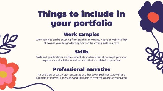 Organic Cut-Out Flowers Portfolio | Google Slides & PPT