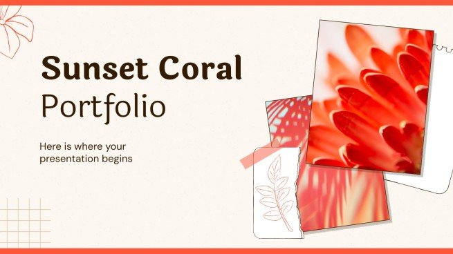 Sunset Coral Portfolio | Google Slides & PowerPoint