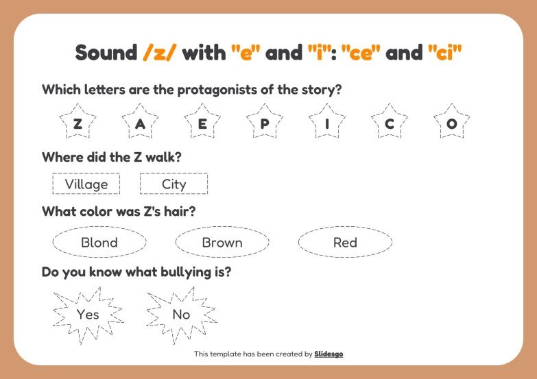 My First Letters - Z - Spanish Class | Google Slides & PPT