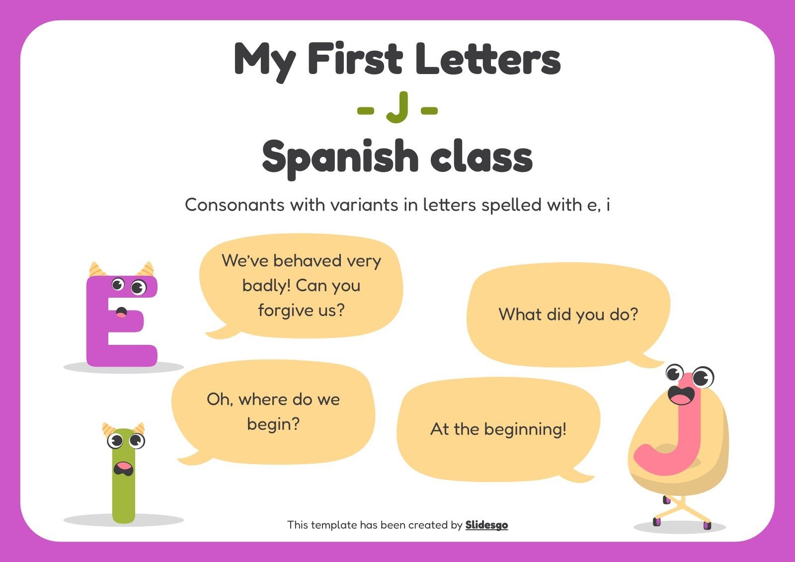 My First Letters - J - Spanish Class | Google Slides & PPT
