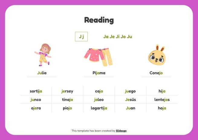 My First Letters - J - Spanish Class | Google Slides & PPT