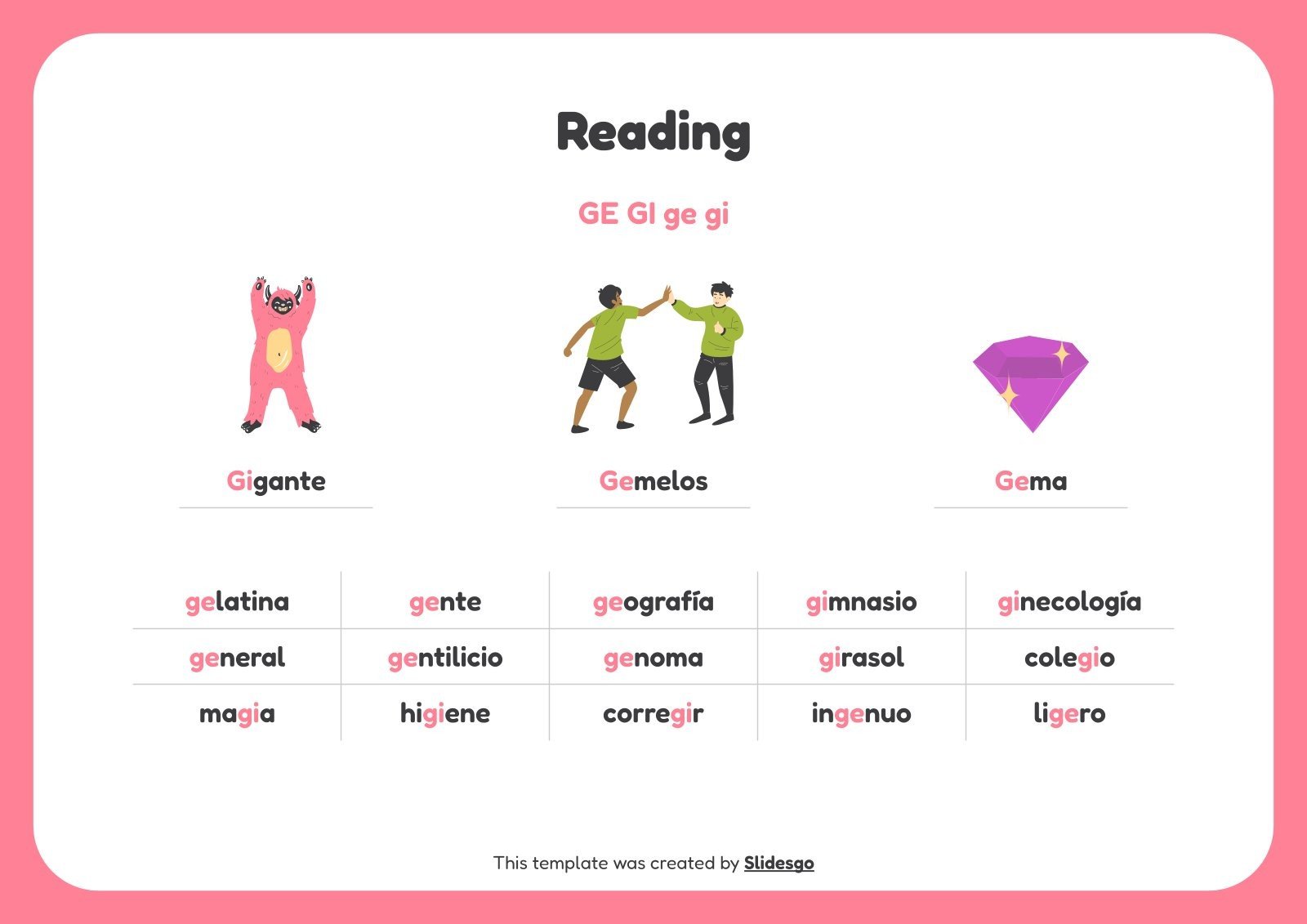 My First Letters - Hard G - Spanish Class