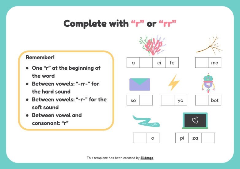 My First Letters - R, RR - Spanish Class | Google Slides