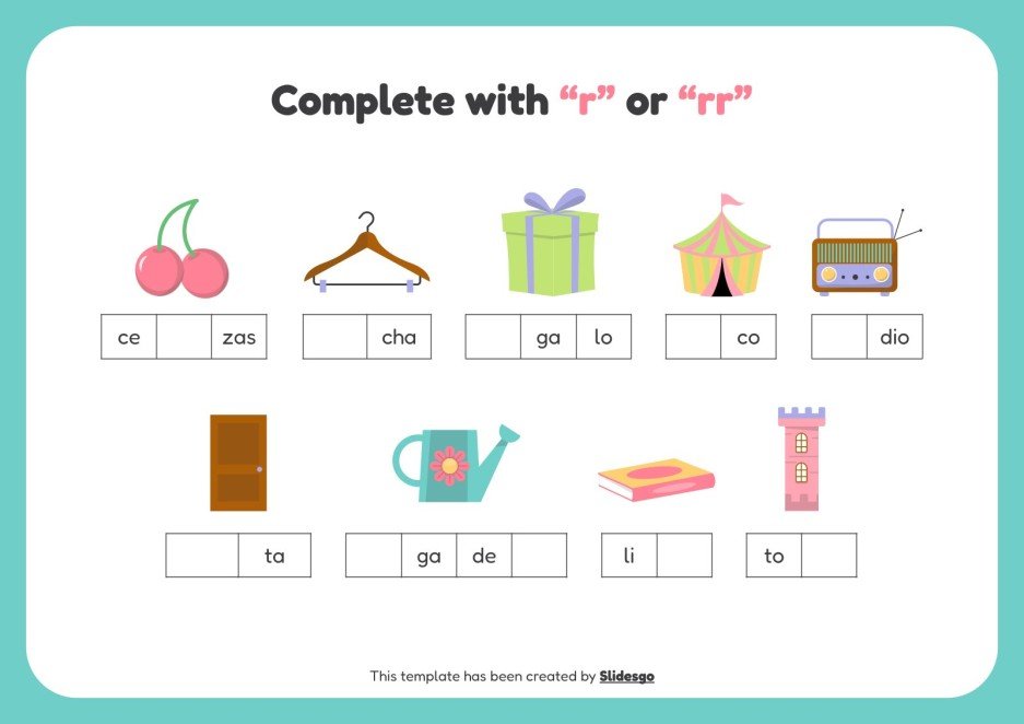 My First Letters - R, RR - Spanish Class | Google Slides