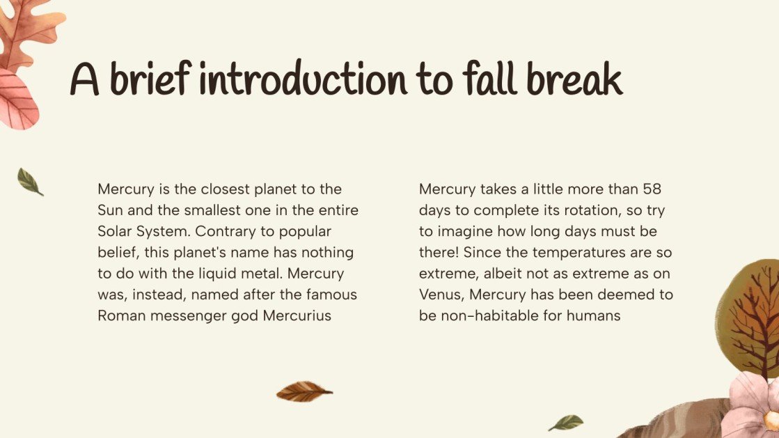 Fall Break - College | Google Slides & PowerPoint