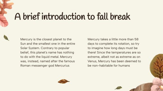 Fall Break - College | Google Slides & PowerPoint