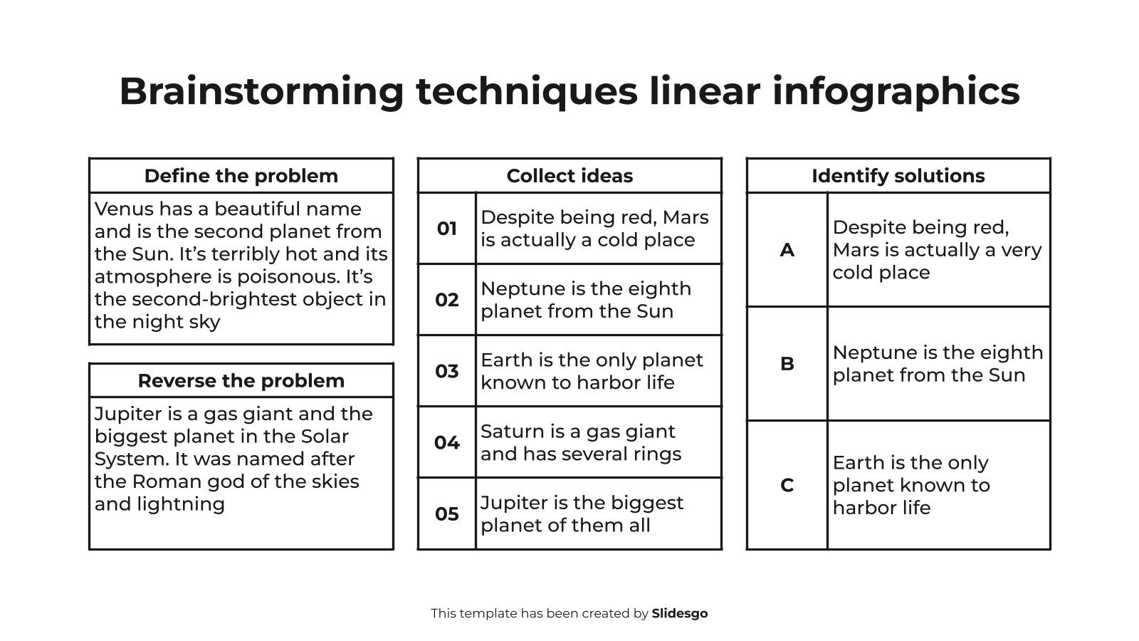 Brainstorming Techniques Linear Infographics | Google Slides