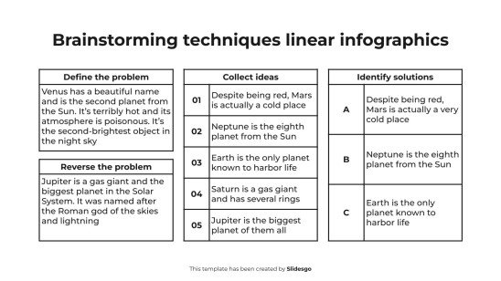Brainstorming Techniques Linear Infographics | Google Slides