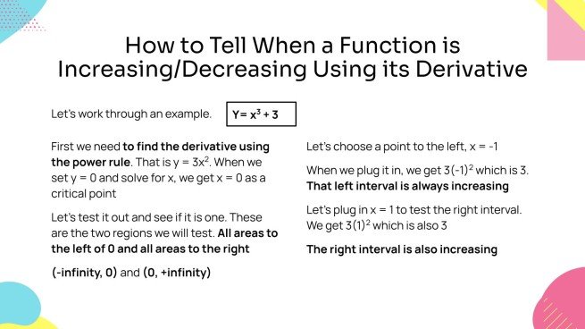 How to Tell When a Function is Increasing/Decreasing Using its Derivative