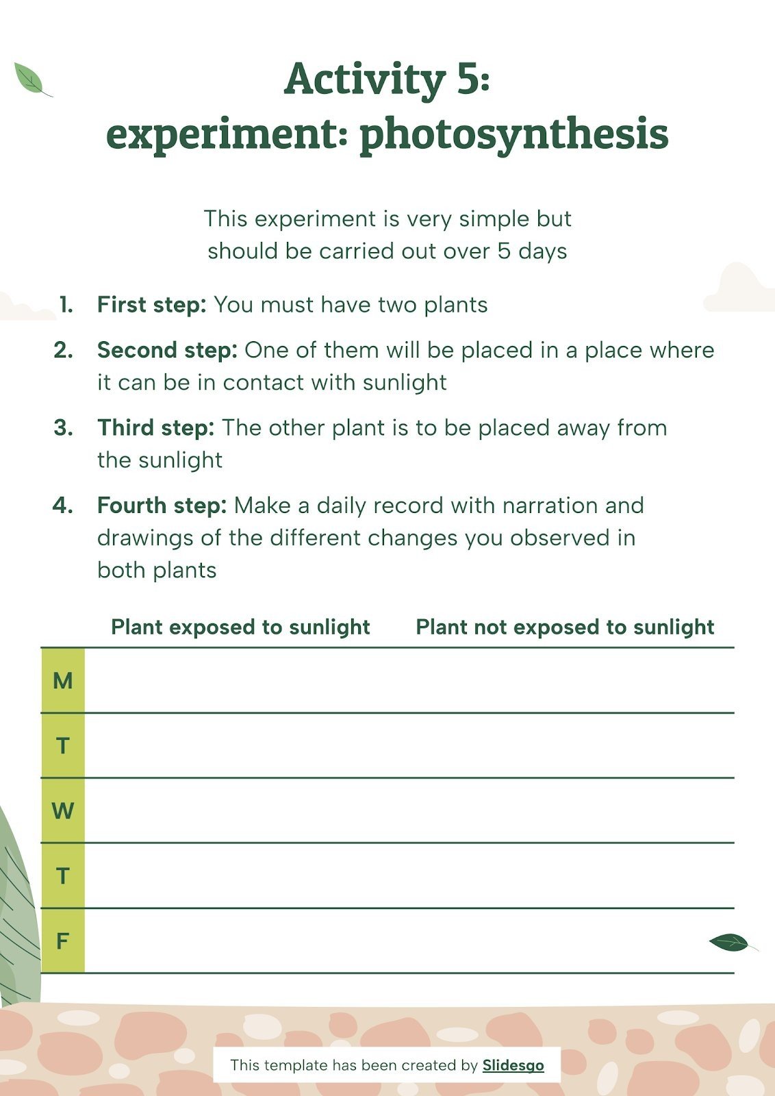 Activity Sheet: Plants | Google Slides & PowerPoint