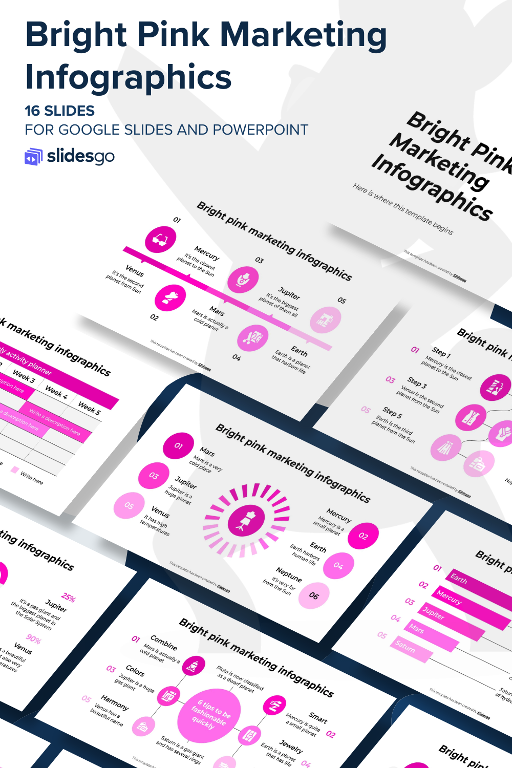 Bright Pink Marketing Infographics | Google Slides & PPT