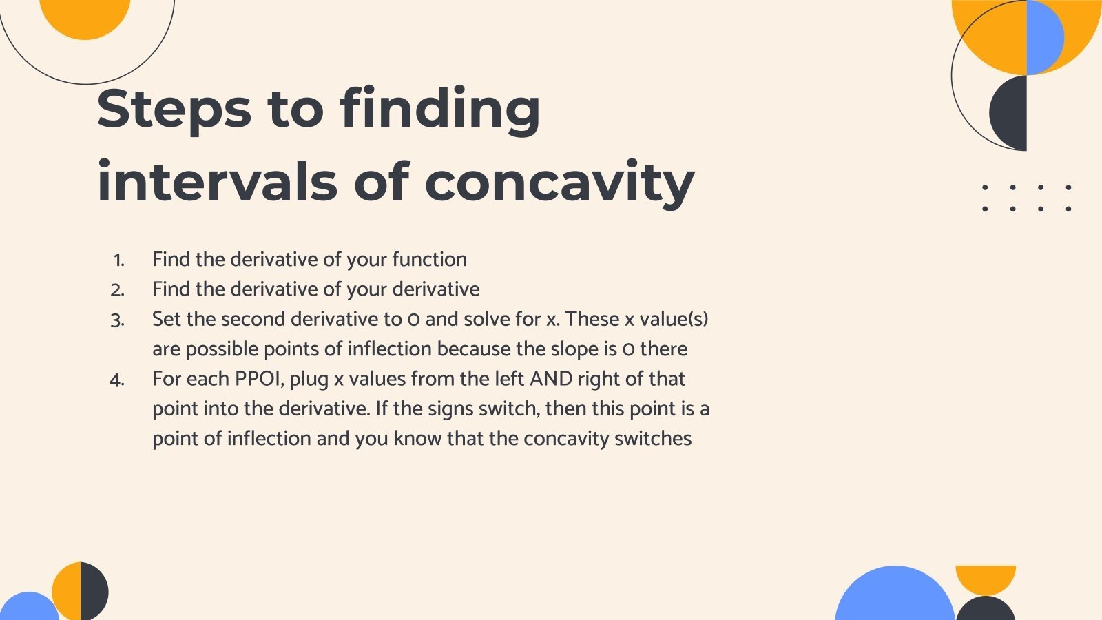 How to Determine Concavity of a Function | Google Slides