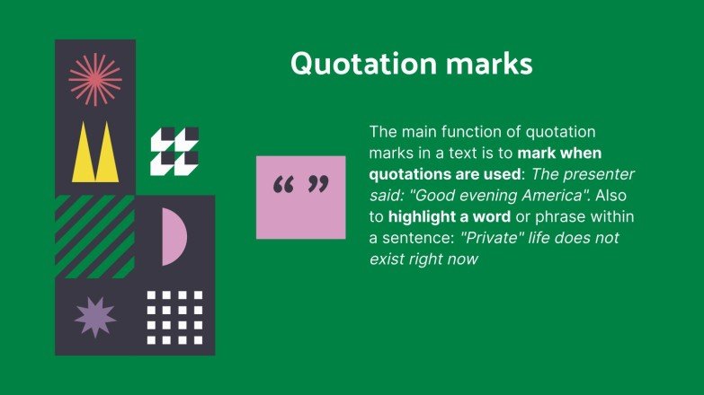 Punctuation marks: when to use them? | Google Slides & PPT