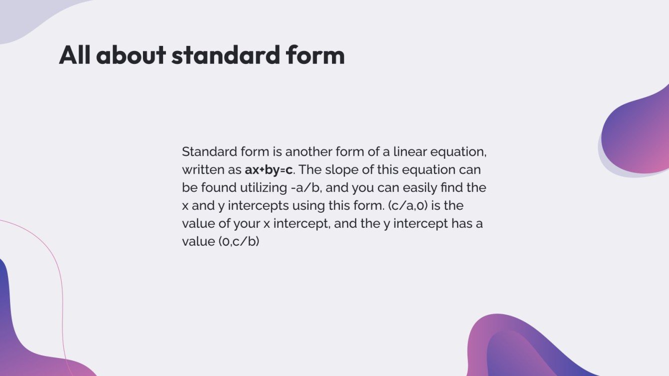 How to Convert Standard Form to Slope Intercept Form