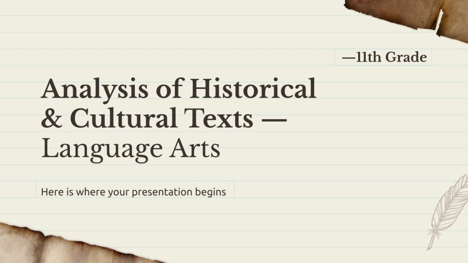 Analysis of Historical and Cultural Texts - Language Arts