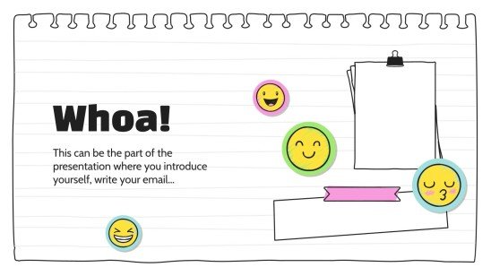 Tema de caderno com adesivos de smileys | Google Slides