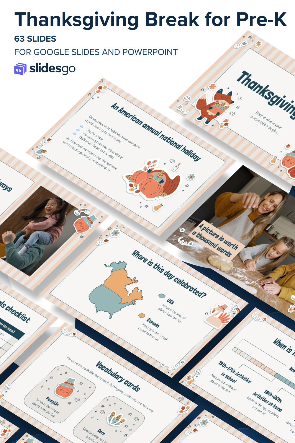 Thanksgiving Break for Pre-K | Google Slides & PPT