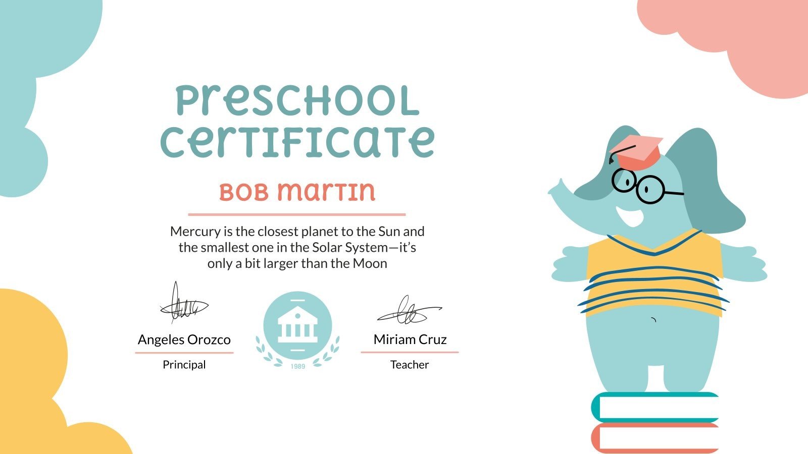 Preschool End of Year Awards Google Slides and PPT template