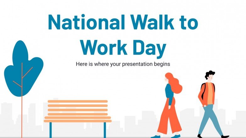 National Walk to Work Day | Google Slides and PowerPoint