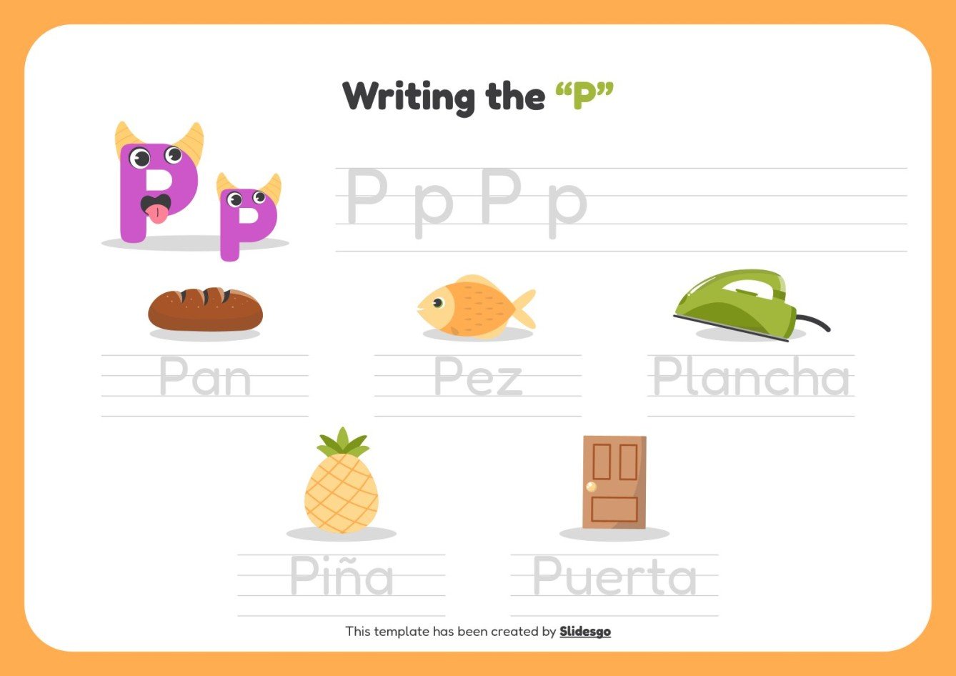 My First Letters - P, T - Spanish Class | Google Slides & PPT