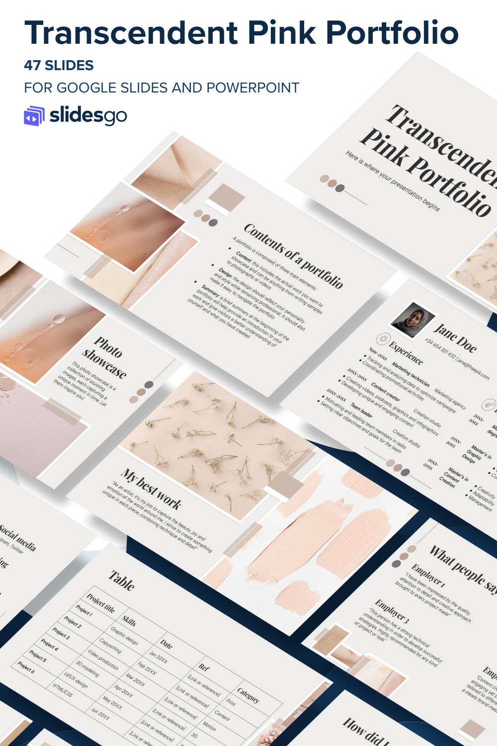 Transcendent Pink Portfolio | Google Slides & PowerPoint