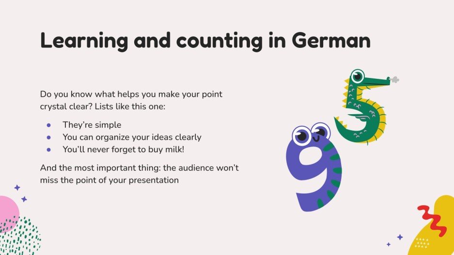 Numbers and Counting 1-10 - German - Pre-K | Google Slides
