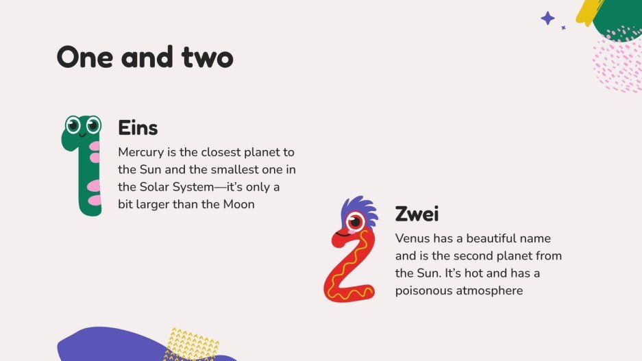 Numbers and Counting 1-10 - German - Pre-K | Google Slides