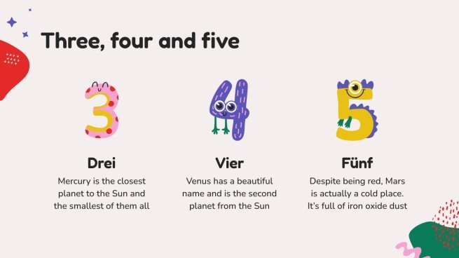 Numbers and Counting 1-10 - German - Pre-K | Google Slides