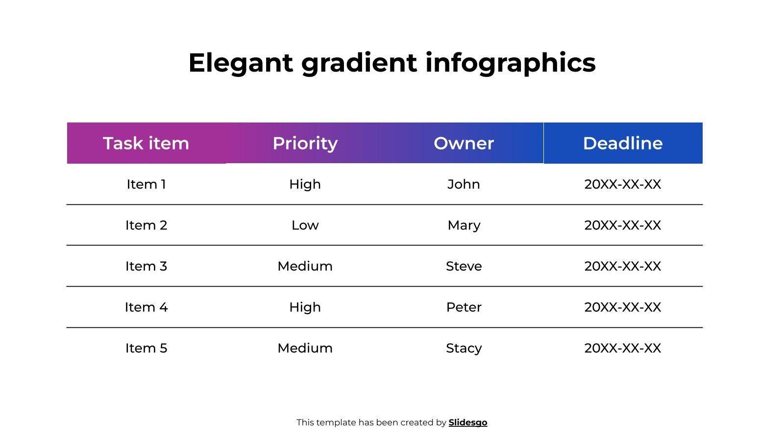 Elegant Gradient Infographics | Google Slides & PPT