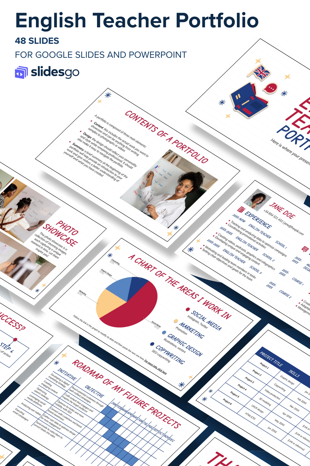 English Teacher Portfolio | Google Slides & PowerPoint