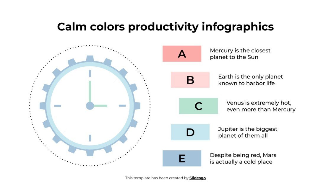 Calm Colors Productivity Infographics | Google Slides & PPT