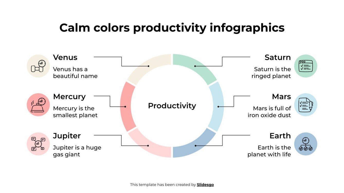 Calm Colors Productivity Infographics | Google Slides & PPT