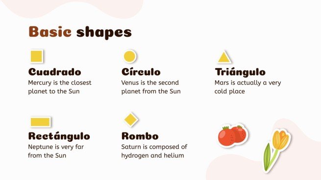 Colors and Shapes Vocabulary - Spanish | Google Slides & PPT