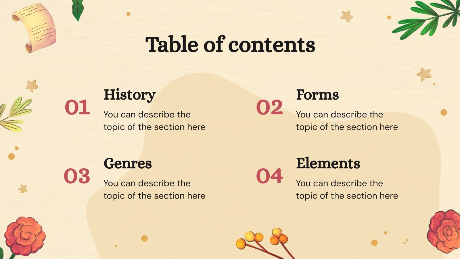 Roses and Poetry Minitheme | Google Slides & PowerPoint