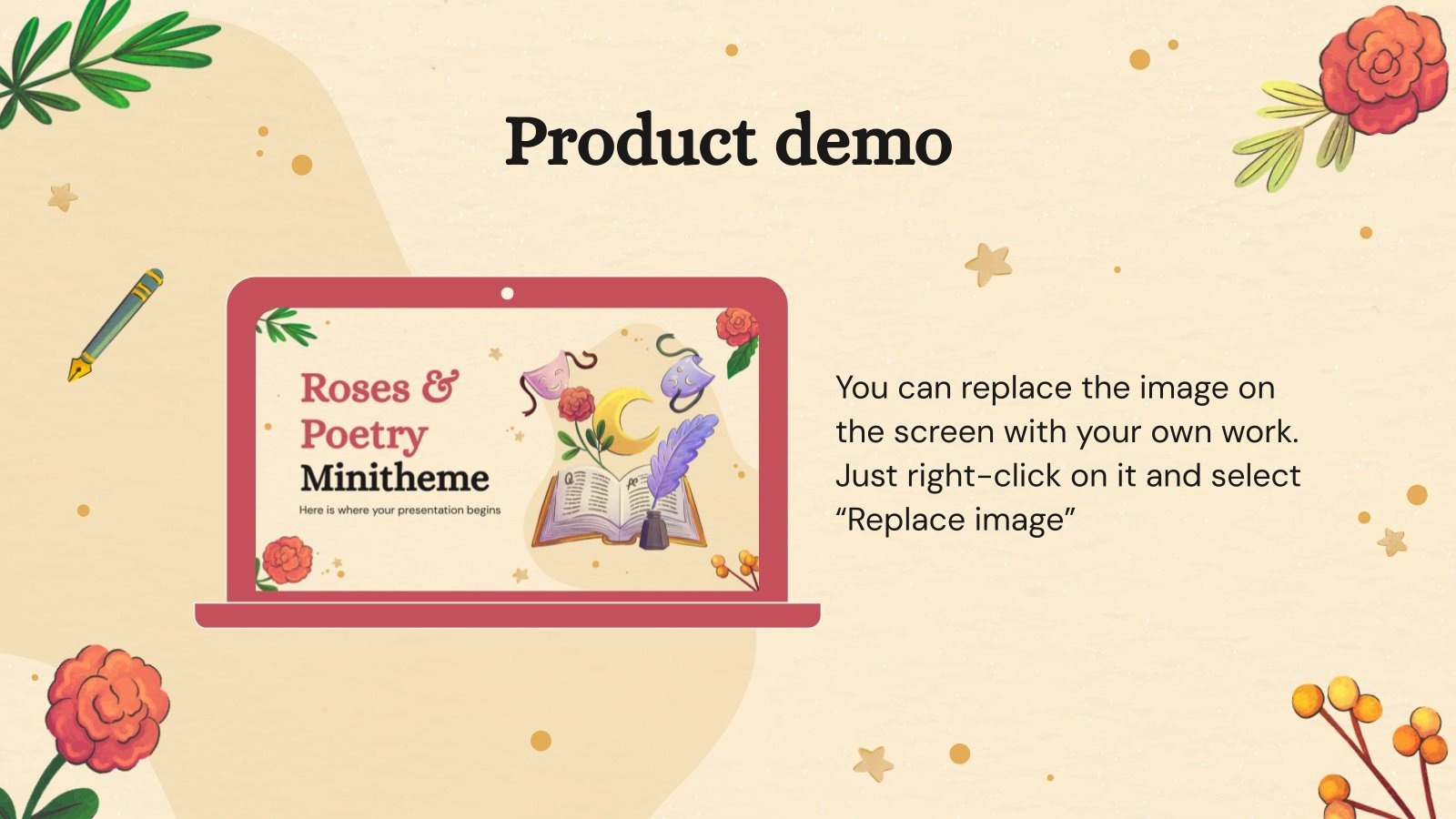 Minitema rosas y poesía | Google Slides y PowerPoint