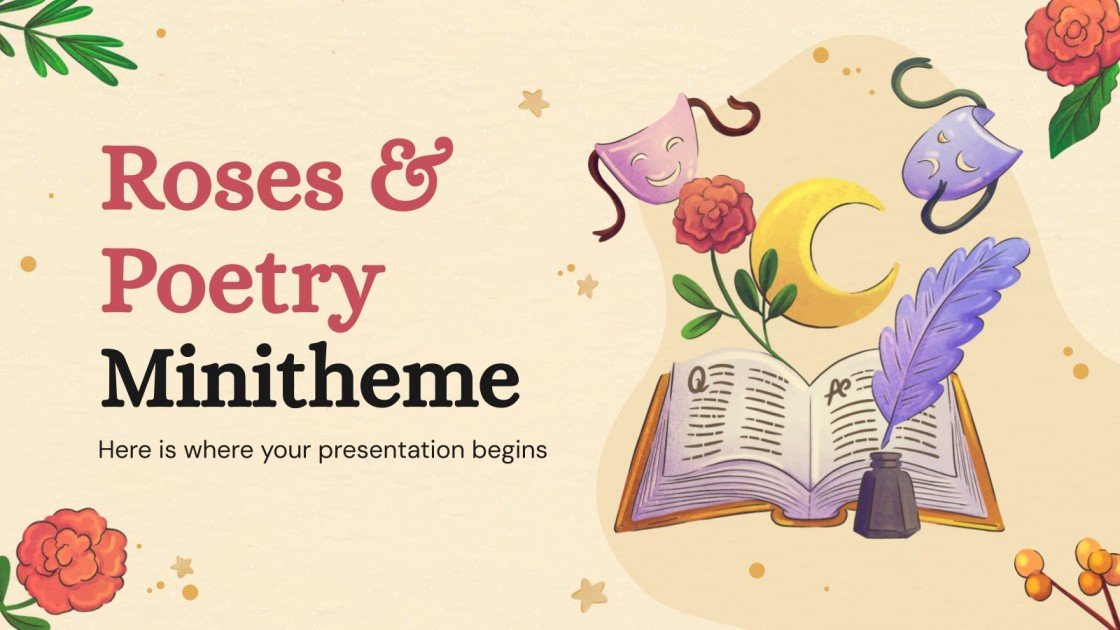 Plantillas gratis para Google Slides y PPT sobre poesía