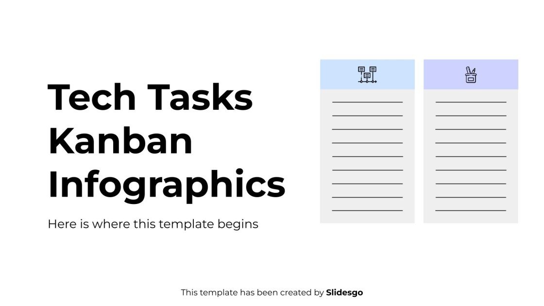 Techy Tasks Kanban Infographics | Google Slides & PPT