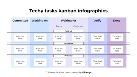 Techy Tasks Kanban Infographics | Google Slides & PPT