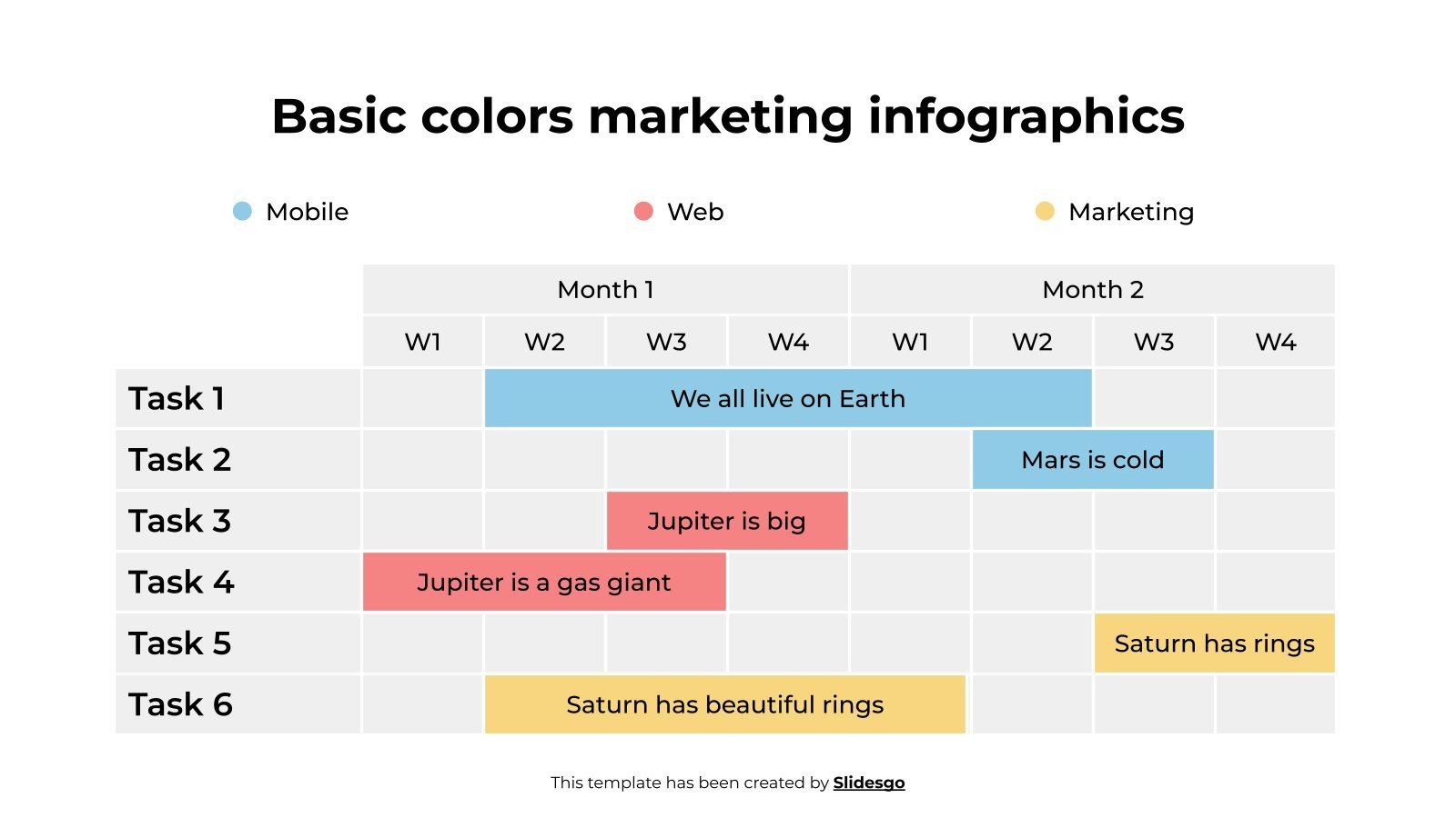 Basic Colors Marketing Infographics | Google Slides & PPT